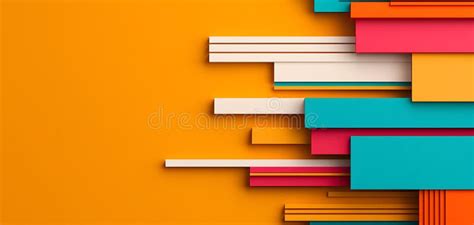 Dynamic Overlapping Geometric Shapes In Vibrant Colors Creating A Bold Visual Experience Stock