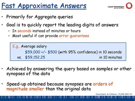 Approximate Query Processing Taming The Terabytes A Tutorial Ppt Download