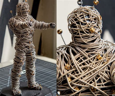 String Thing Makes A Mummy With Old Guitar Strings
