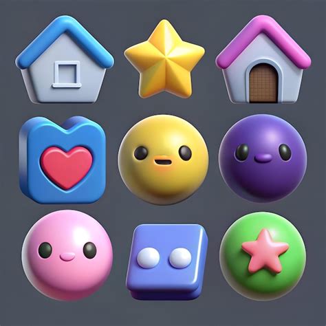 Cute And Colorful 3d Icons Perfect For Mobile Apps Websites And Social Media Premium Ai