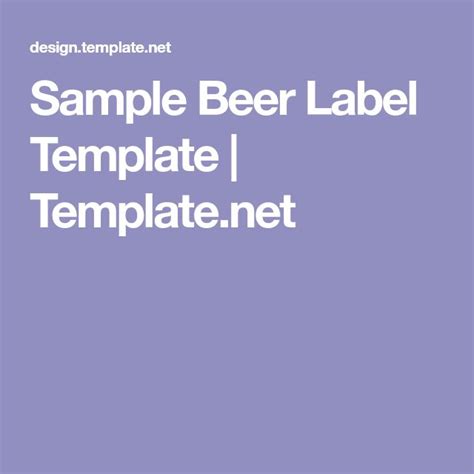 Sample Beer Label Template Label Templates Beer Label