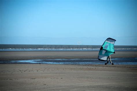 Man Using Wind Surf Board On The Beach Stock Image Image Of Winter