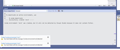 An Error Message Your Task Failed With The Message Conda Environment Not Detected Pops Up