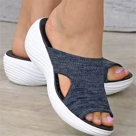 Women Wedge Sandals Summer Slip On Slides Plus Size Party Sh Inspire