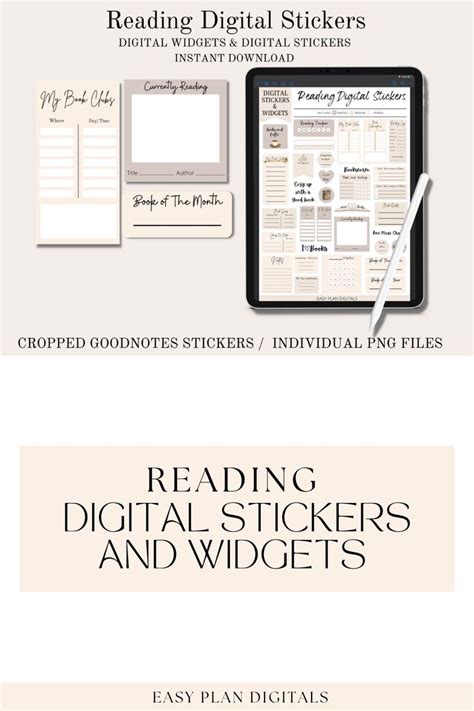 Reading Stickers Digital Stickers Stickers Widgets Goodnotes