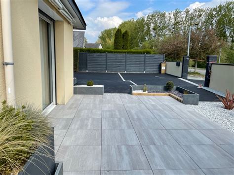 Terrasse Extérieur Réalisé Avec Un Dallage Sur Plot Imitation Bois Saint Malo