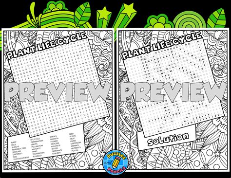 Life Cycle Of A Plant Word Search Puzzle With Colouring Plant Biology