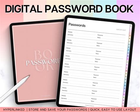Password Book Digital Password Tracker With Tabs Password Keeper