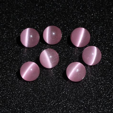 4a Natural Pink Cat Eye Stone Quartz Crystal Single Bead Diy Jewelry