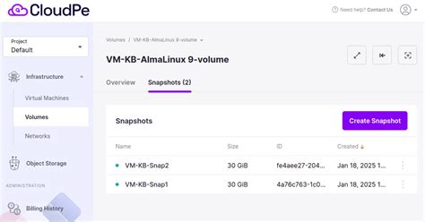 Creating A New Virtual Machine Vm Using A Snapshot Of A Volume Cloudpe