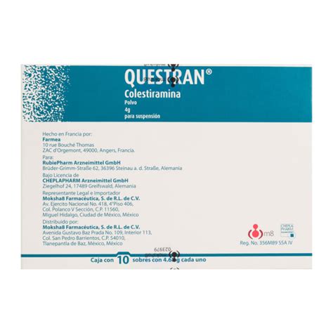 Questran 4 G Caja Con 10 Sobres De 46 G Colestiramina Precio Bajo