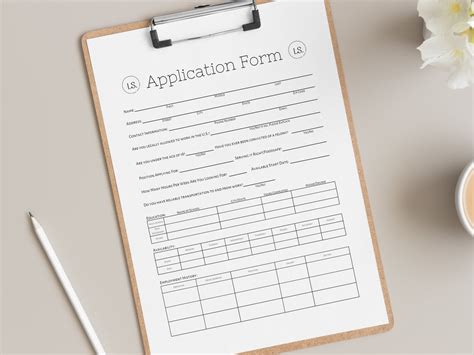 Restaurant Application Form Editable Application Template Application Form Instant Download