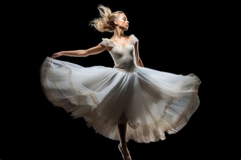 Premium Ai Image A Close Up Shot Of A Ballerina In Mid Air Frozen In