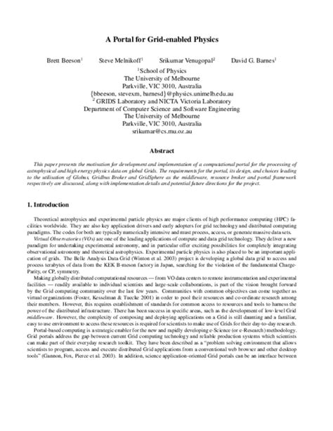 Pdf A Portal For Grid Enabled Physics