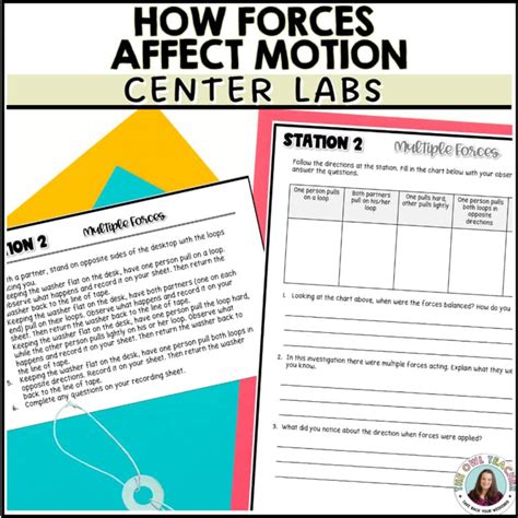 How Forces Affect Motion Centers Lab Stations Worksheets By The Owl Teacher