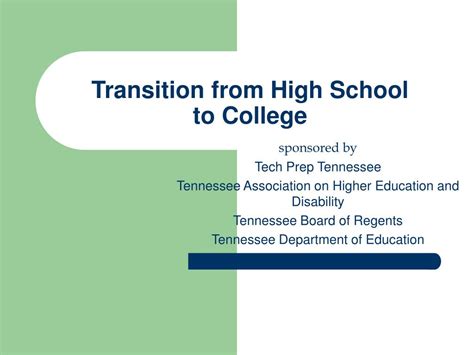 High School Transition To College
