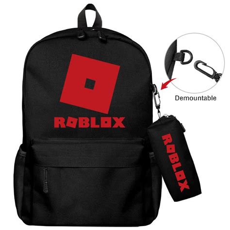 揹包鉛筆盒 羅布樂思 Roblox 可愛卡通 學生帆布大容量學生書包 兒童雙背包 休閒背包 蝦皮購物