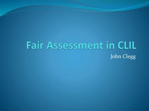 Fair Assessment In Clil