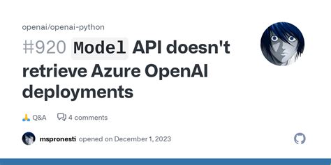 `model` Api Doesnt Retrieve Azure Openai Deployments · Openai Openai