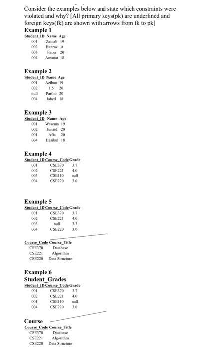 solved consider the examples below and state which