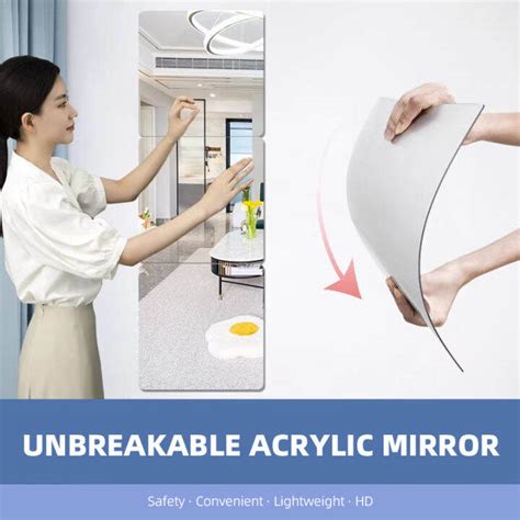 Self Adhesive Acrylic Mirror With Hd Image Mirror 2mm Thick Mirror Frameless Small Mirror