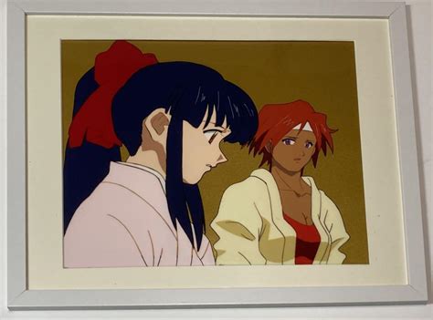 P18 さくら大戦セル画【さくらとサキ】動画・色紙背景画・額縁付き メルカリ