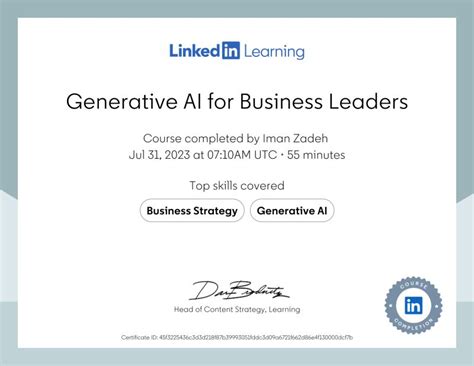 iman zadeh on linkedin certificate of completion