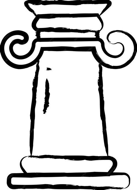 Premium Vector Ionic Greek Pillar Hand Drawn Vector Illustration
