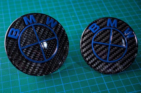 Bmw Carbon Fiber Emblems Set Dark Blue Etsy
