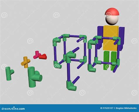 Assembly Of Construction Workers 3d Stock Illustration Illustration