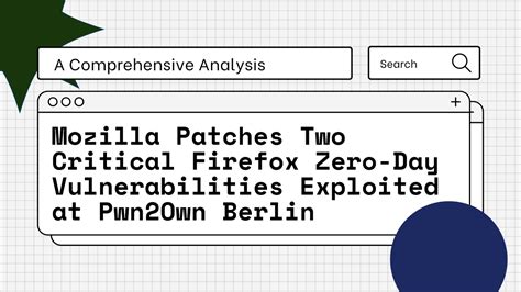 Mozilla Patches Two Critical Firefox Zero Day Vulnerabilities Exploited At Pwn2own Berlin