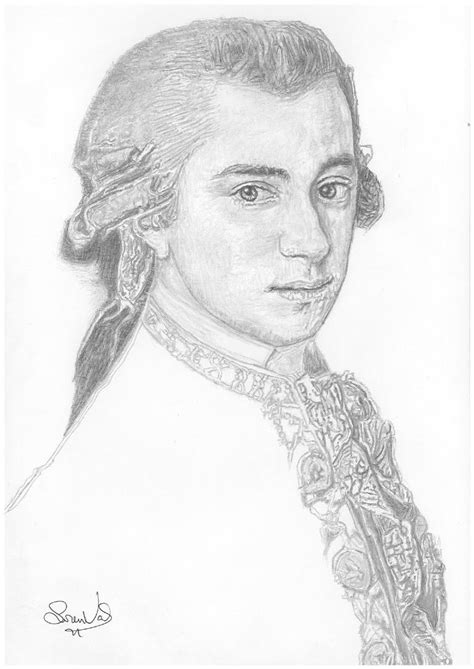 Amadeus Mozart Portrait Drawing By Lorenzo Valenzuela Saatchi Art