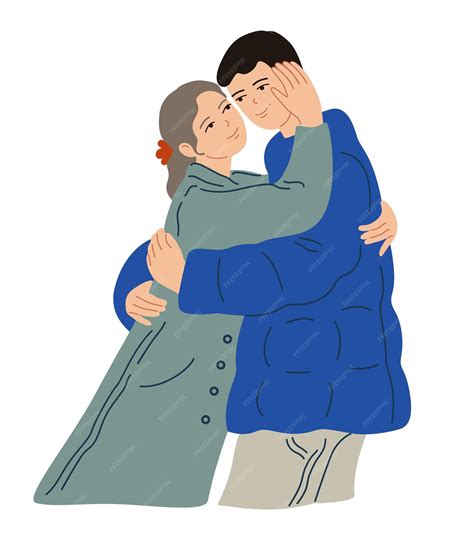 Premium Vector Men And Women Hugging And Cuddling Cute Eople In