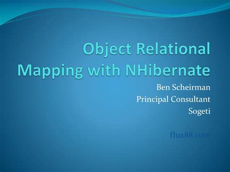 Ppt Object Relational Mapping With Nhibernate Powerpoint Presentation
