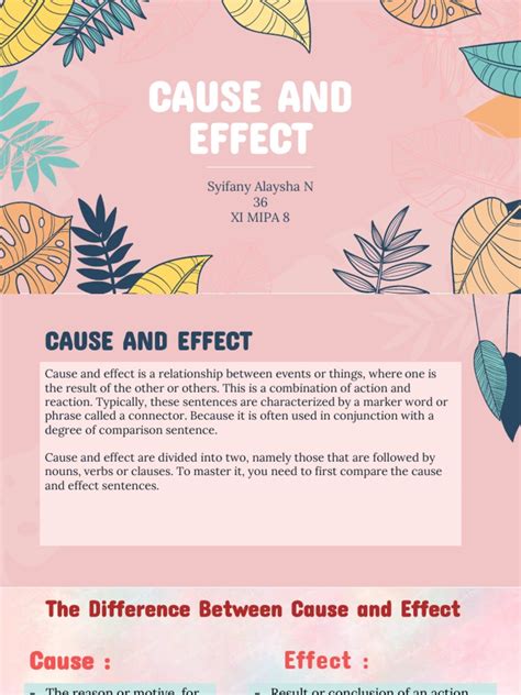 Cause And Effect Pdf Sentence Linguistics Syntactic Relationships