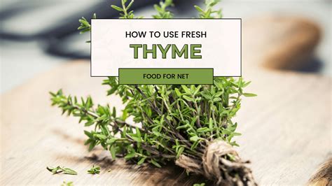 How To Use Fresh Thyme Food For Net