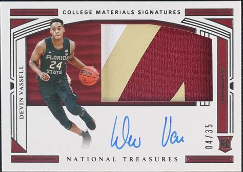 2020 21 Panini National Treasures Collegiate College Materials Signatures Devin Vassell 36
