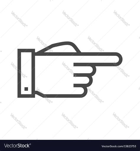 Hand Direction Thin Line Icon Royalty Free Vector Image