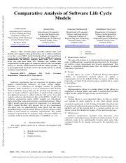 Comparative Analysis Of Software Life Cycle Models Course Hero