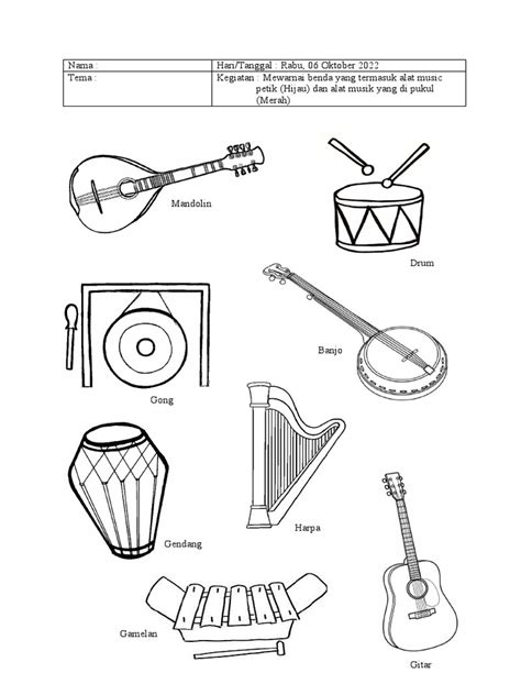 Sketsa Alat Musik Tradisional Indonesia Pdf