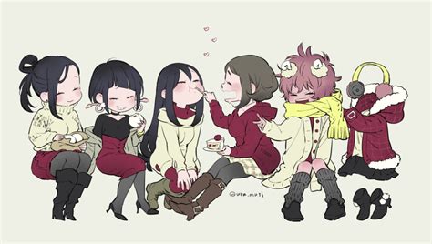 Safebooru 6girls D Ashido Mina Asui Tsuyu Baozi Boku No Hero