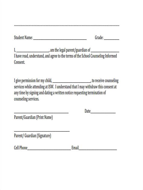 Counseling Informed Consent Form Template Web An Informed Consent Form