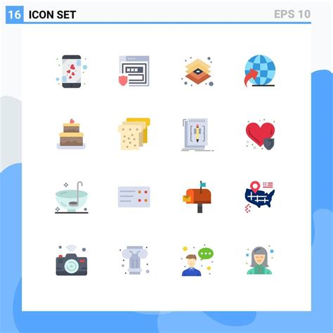 User Interface Pack Of 16 Basic Flat Colors Of Wedding Travel Creative Globe Tools Editable Pack