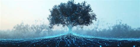 Tree With Roots Resembling A Neural Network Illustrating The Connection