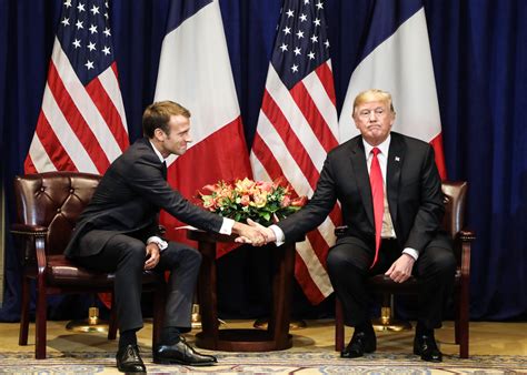 Donald Trump Insults Frances President Minutes After Touching Down In
