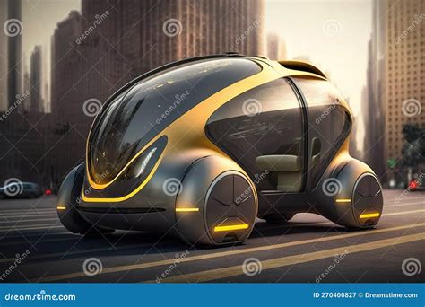 Urban Autonomus Mobility Taxi Cab Created With Generative Ai