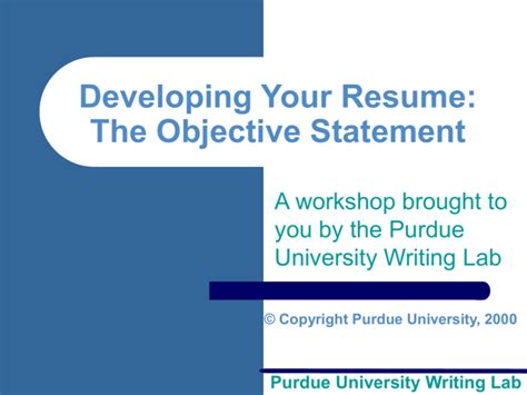 Writing Effective Objective Statements