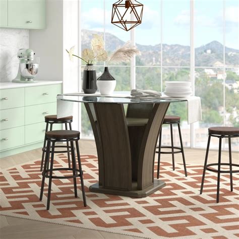 Round Counter Height Glass Dining Table Foter
