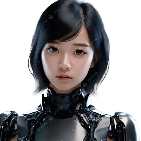 Cute Asian Girl Robot Artificial Technology Bionic Machines Cute Girl Short Hair Robot Girl