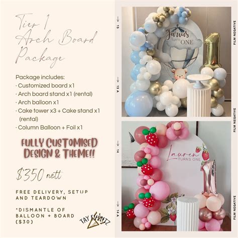 Single Arch Board Themed Package Fully Customised Design And Theme